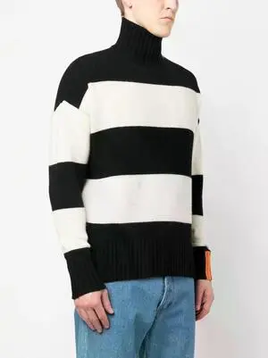 RIGHT FOR Striped High-neck Jumper