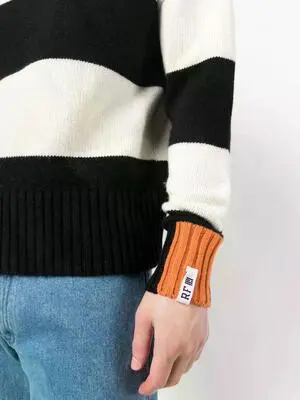 RIGHT FOR Striped High-neck Jumper