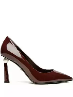 ALEVI MILANO 95mm Pearl-embellished Patent Leather Pumps - Red