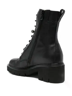 NEROGIARDINI Leather Lace-up Block Heel Boots