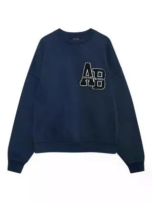 ANINE BING Miles Letterman Embroidered-logo Sweatshirt