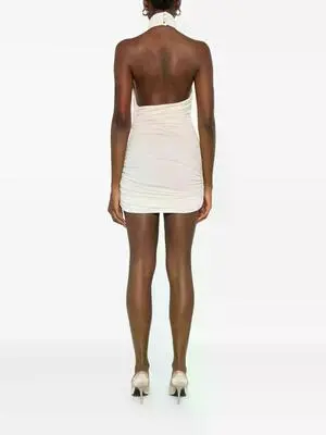 Andamane Stella Halter-neck Ruched Dress - Neutrals