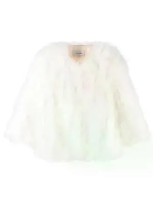 YVES SALOMON Feather-trim Jacket - Black