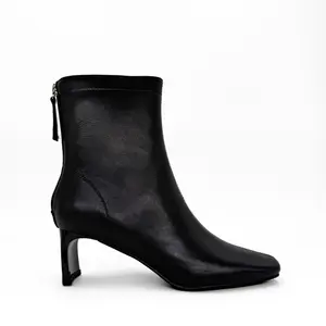 AMIE RAFA Harlow Leather Ankle Boots - Black