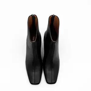 AMIE RAFA Harlow Leather Ankle Boots - Black