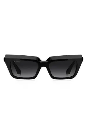Etro 55mm Rectangular Sunglasses - Black/dark Grey Sf