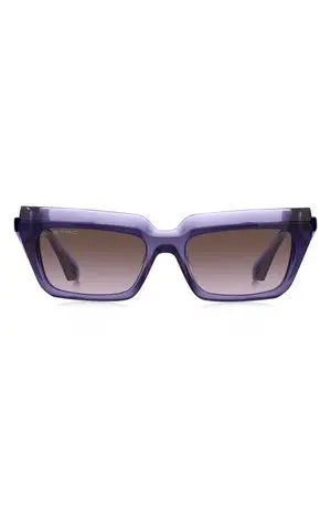 Etro 55mm Rectangular Sunglasses - Violet/brown Violet Ds