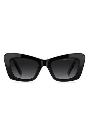 Marc Jacobs 52mm Cat-eye Sunglasses - Black White/dark Grey Sf