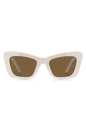 Marc Jacobs 52mm Cat-eye Sunglasses - Ivory/brown