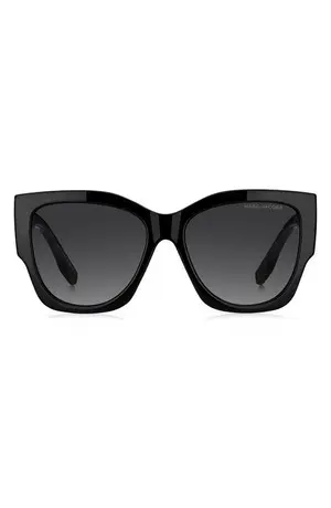 Marc Jacobs 56mm Gradient Cat Eye Sunglasses - Black/dark Grey Sf
