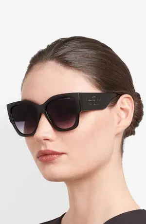 Marc Jacobs 56mm Gradient Cat Eye Sunglasses - Black/dark Grey Sf