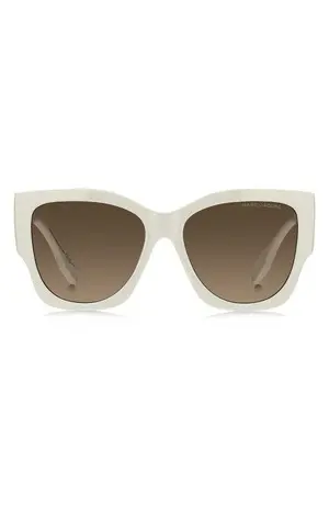 Marc Jacobs 56mm Gradient Cat Eye Sunglasses - Ivory/brown Sf