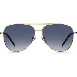 Marc Jacobs 59mm Pilot Sunglasses - Gold Black/dk Blue Sf