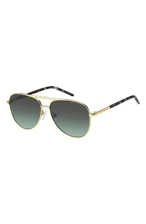 Marc Jacobs 59mm Pilot Sunglasses - Gold Blue/grey Green