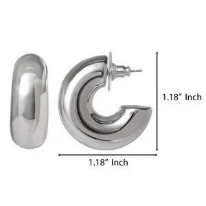 Jessica Simpson Polished Tone Chunky Hoop Earrings