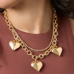 Jessica Simpson Triple Heart Statement Necklace