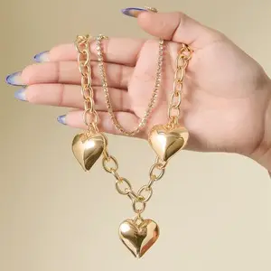 Jessica Simpson Triple Heart Statement Necklace
