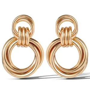 Jessica Simpson Interlocking Loop Earrings - Gold