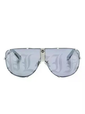 Philipp Plein Silver Tone Eyewear For Men