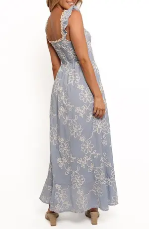 PETAL & PUP Ellise Lace Trim Soutache Midi Sundress