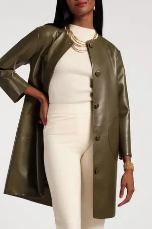 FRANCES VALENTINE Faux Leather Mod Jacket