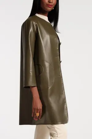 FRANCES VALENTINE Faux Leather Mod Jacket