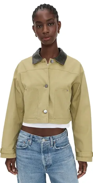 Women's Khaki Cropped Jackets