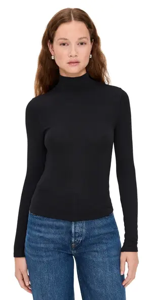 FRAME Rib Turtleneck - Black