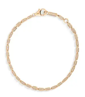 SUZANNE KALAN Small Diamond Block-chain Bracelet - Rose Gold