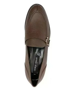 Giorgio Armani Buckle-detail Leather Loafers