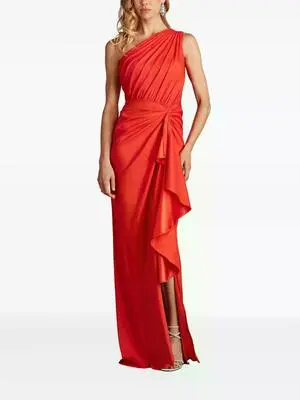 Tadashi Shoji One-shoulder Ruffled Dress - Red