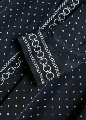 Veronica Beard Lex Polka Dot Stretch-silk Midi Shirt Dress - Navy