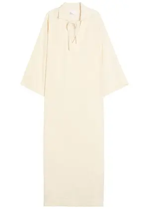 Lisa Marie Fernandez Woven Maxi Kaftan Dress - White