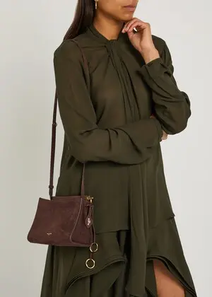 Alaïa Nubuck Small Shoulder Bag - Chocolate