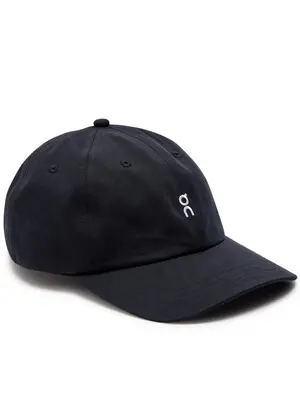 On Embroidered Logo Cotton Cap - Black