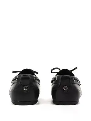 Karl Lagerfeld Lace-up Leather Boat Shoes - Black