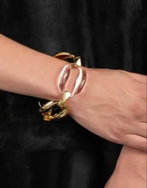 Alexis Bittar Liquid Lucite Link Bracelet - Gold