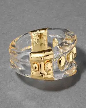 Alexis Bittar Liquid Lucite Studded Hinge Cuff Bracelet