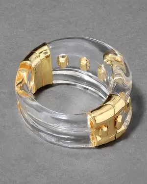 Alexis Bittar Liquid Lucite Studded Hinge Cuff Bracelet