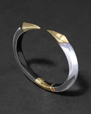 Alexis Bittar Mirrored Pyramid Brake Hinge Bracelet - White Opal