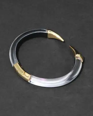Alexis Bittar Mirrored Pyramid Brake Hinge Bracelet - White Opal