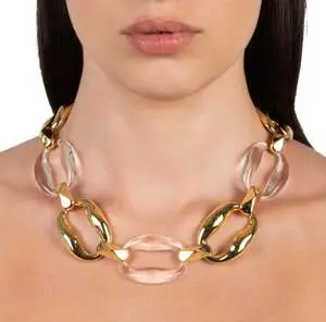 Alexis Bittar Liquid Lucite Link Necklace - Gold