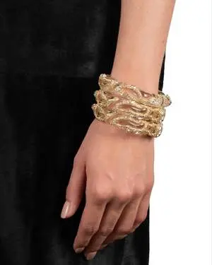 Alexis Bittar Liquid Lucite Crystal Pavé Hinge Bracelet - Clear