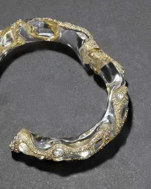 Alexis Bittar Liquid Lucite Crystal Pavé Hinge Bracelet - Clear