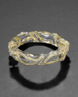 Alexis Bittar Liquid Lucite Crystal Pavé Hinge Bracelet - Clear