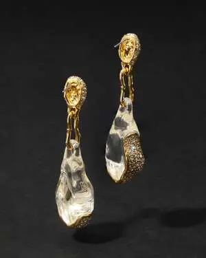 Alexis Bittar Liquid Lucite Crystal Pavé Pebble Drop Earrings