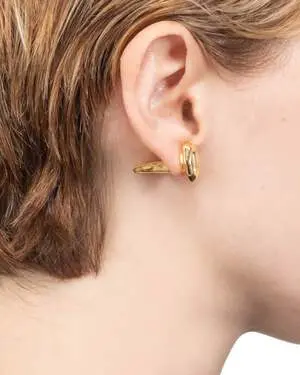 Alexis Bittar Crystal Spear Front Back Stud Earrings - Gold
