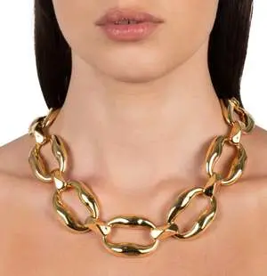 Alexis Bittar Molten Link Necklace - Gold