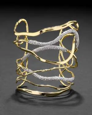 Alexis Bittar Solanales Crystal Intertwined Wide Cuff Bracelet