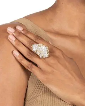 Alexis Bittar Solanales Crystal Pavé Geode Ring - Gold